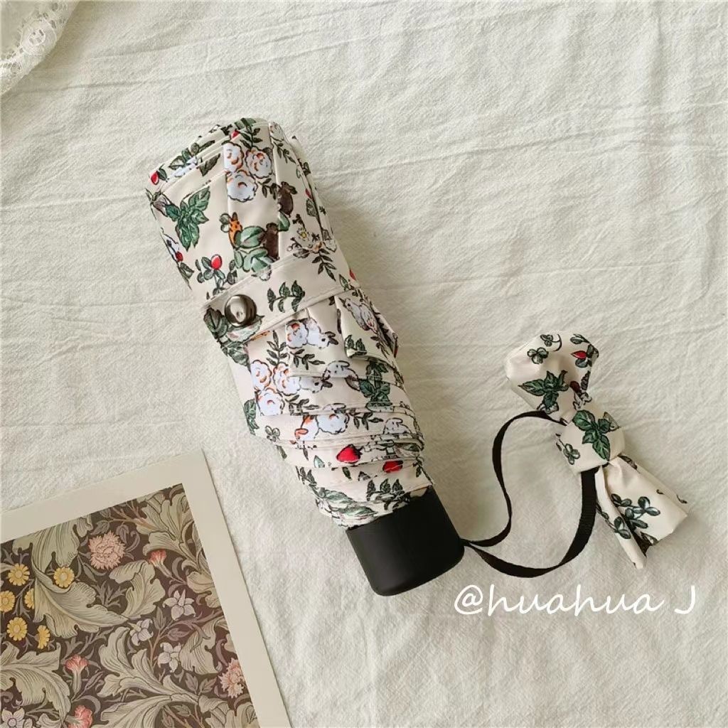 Cream Rabbit Umbrella Female Automatic Folding Disson Sunshade Umbrella ...