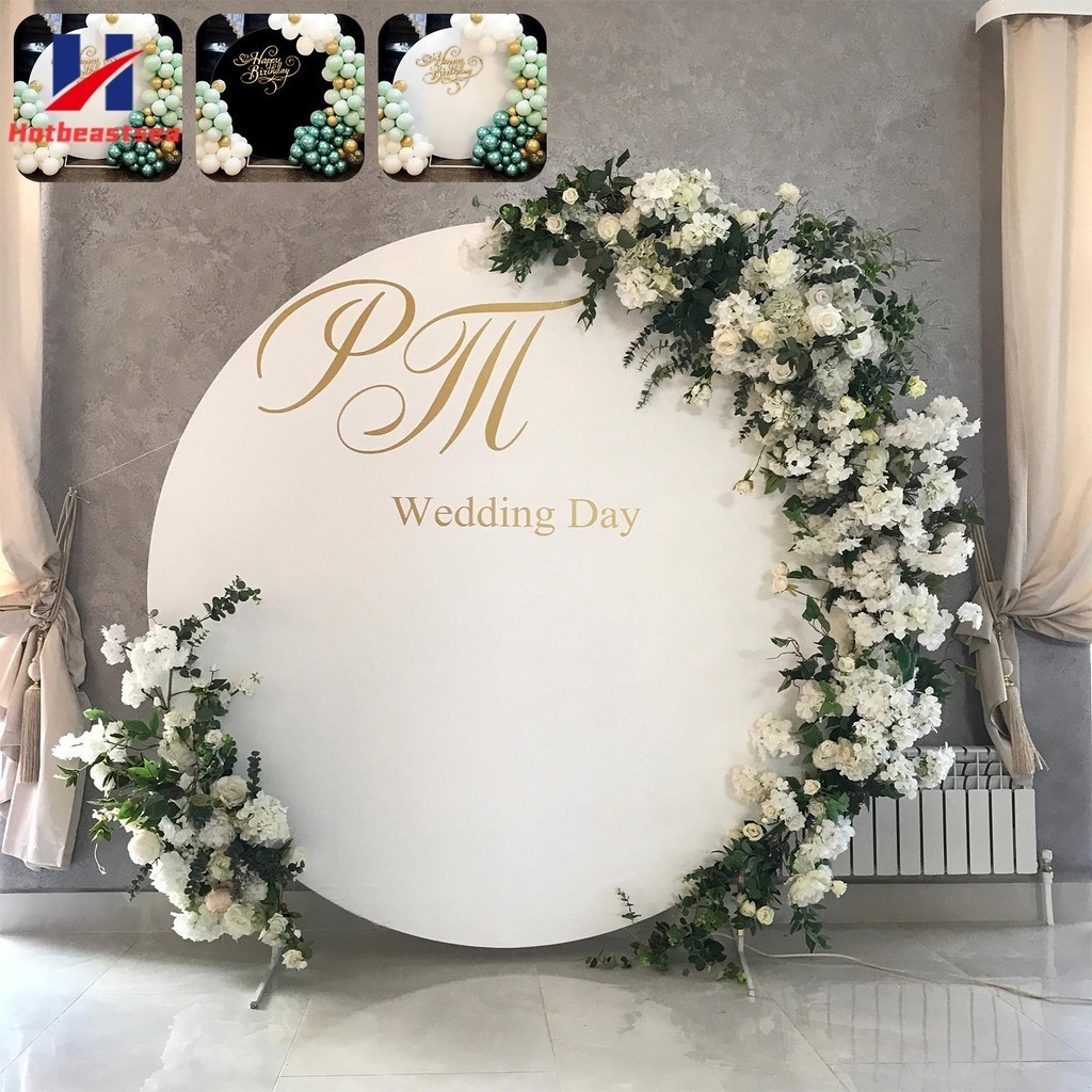 Round Arch Cover 6.6ft/7.2ft Solid Color Round Background Cover Elastic ...