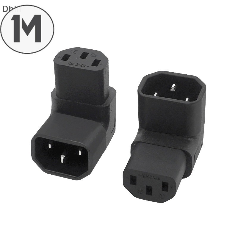 1M 10A 3Pin IEC Connector Down UP 90 Angled IEC 320 C14 Male To C13 ...