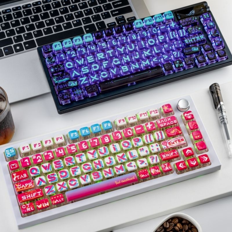 Cyberpunk Gothic Pudding Keycap ASA Profile PBT Four-sided Light ...