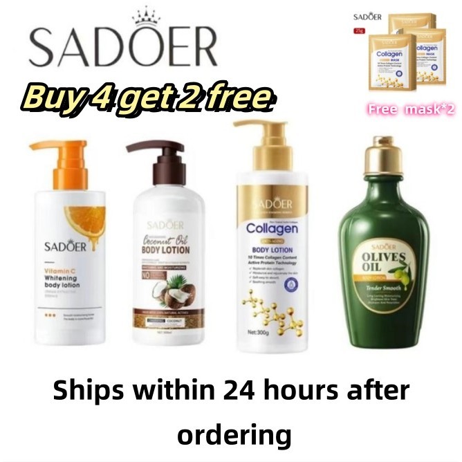 SADOER Body lotion viral full series 4in1 vitamin C whitening+coconut oil nourishing+anti aging ...