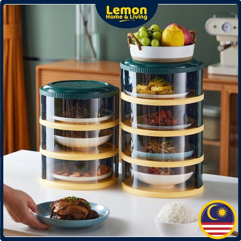 🍋 Stackable Transparent Food Cover & Storage Container - Multi-Tier ...