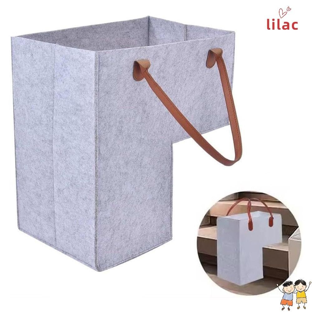 LAC Storage Basket, L-Shaped Large Capacity Stair Basket with Handles ...