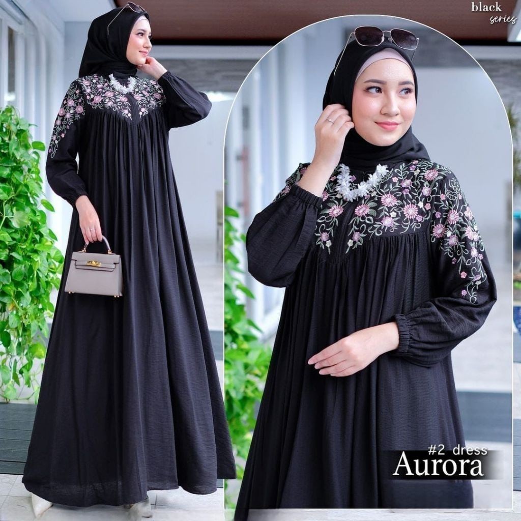 AURORA DRESS SIZE XL LD 110CM XXL LD 130CM CRINKCLE MATERIAL FRONT ...