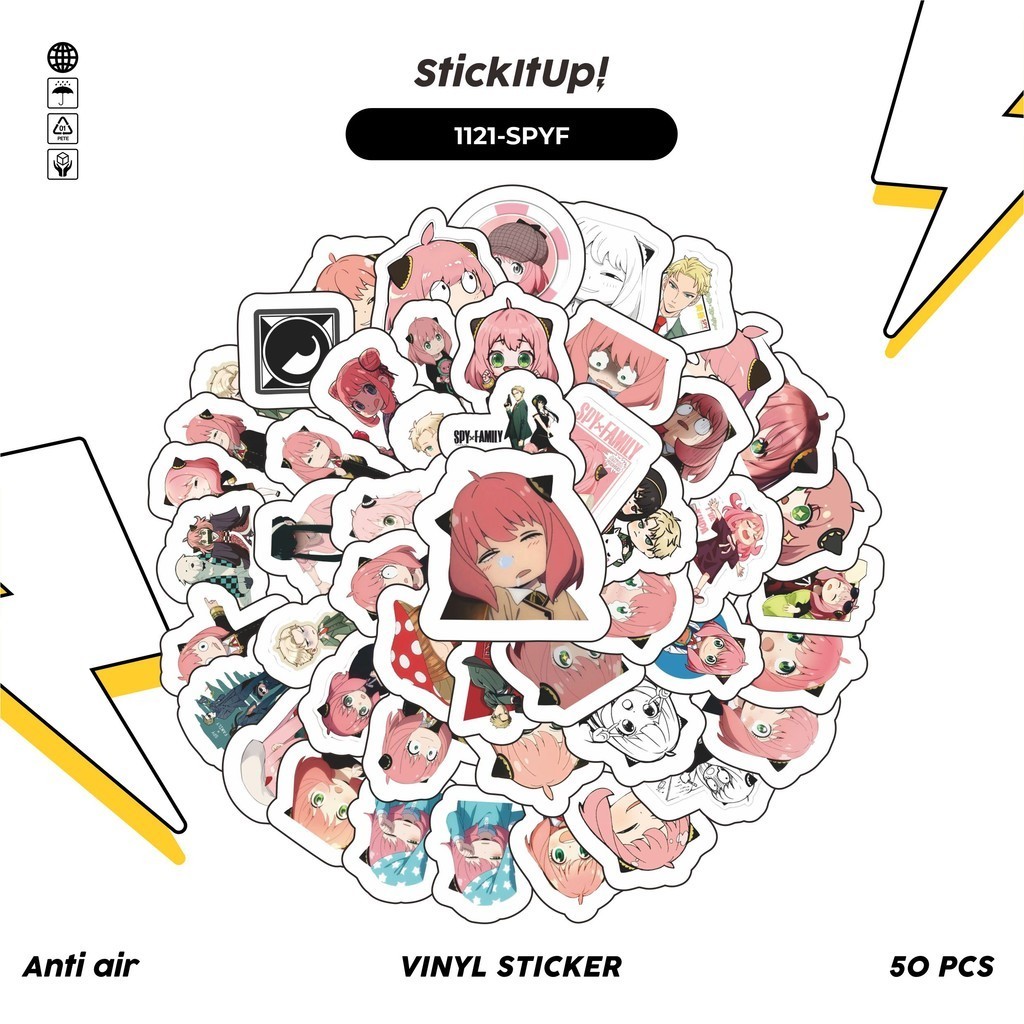 HP 100 Pcs Sticker Pack Spy x Family Cute Cute Aesthetic Vinyl ...