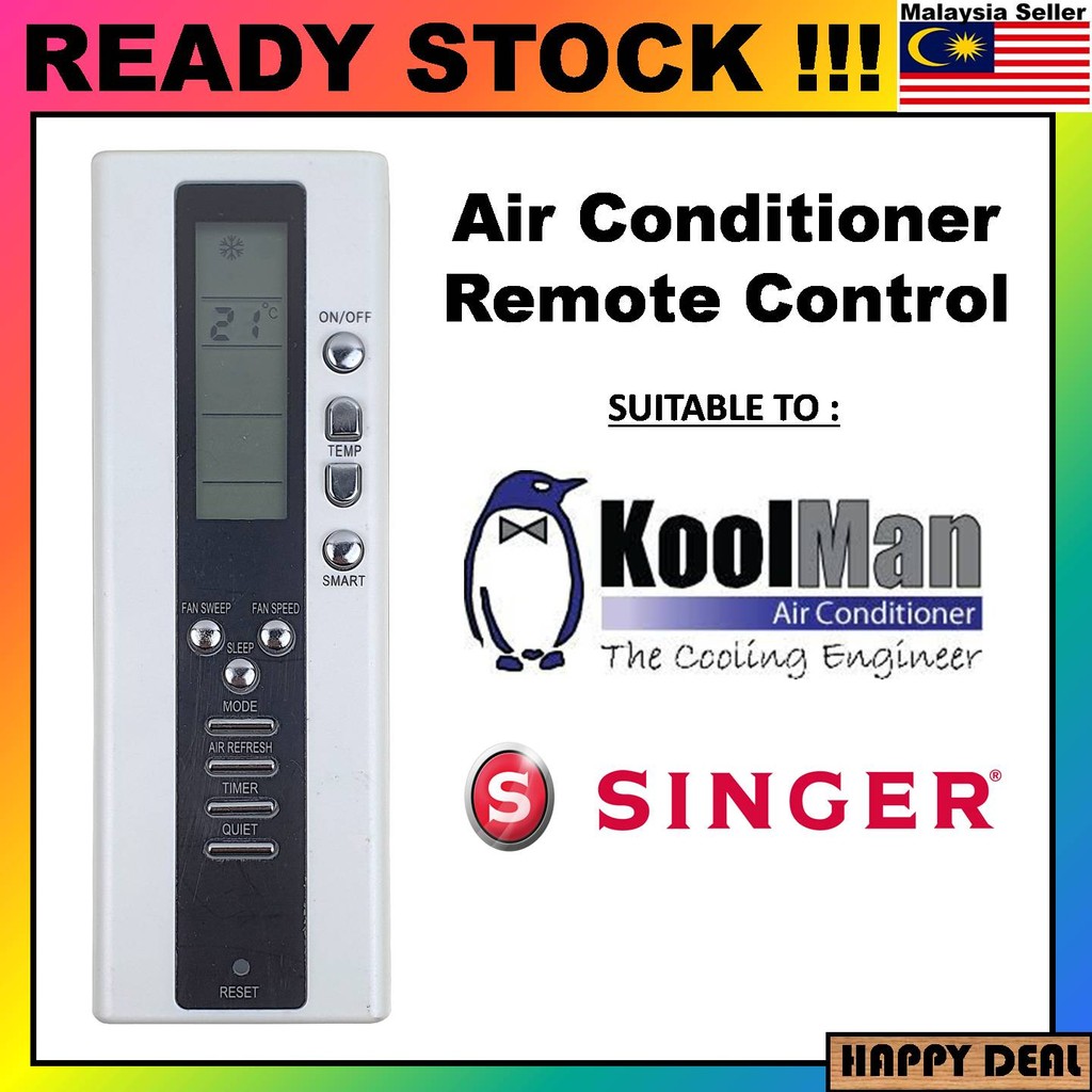 KOOLMAN/SINGER Air Cond Aircon Aircond Remote Control Replacement ...