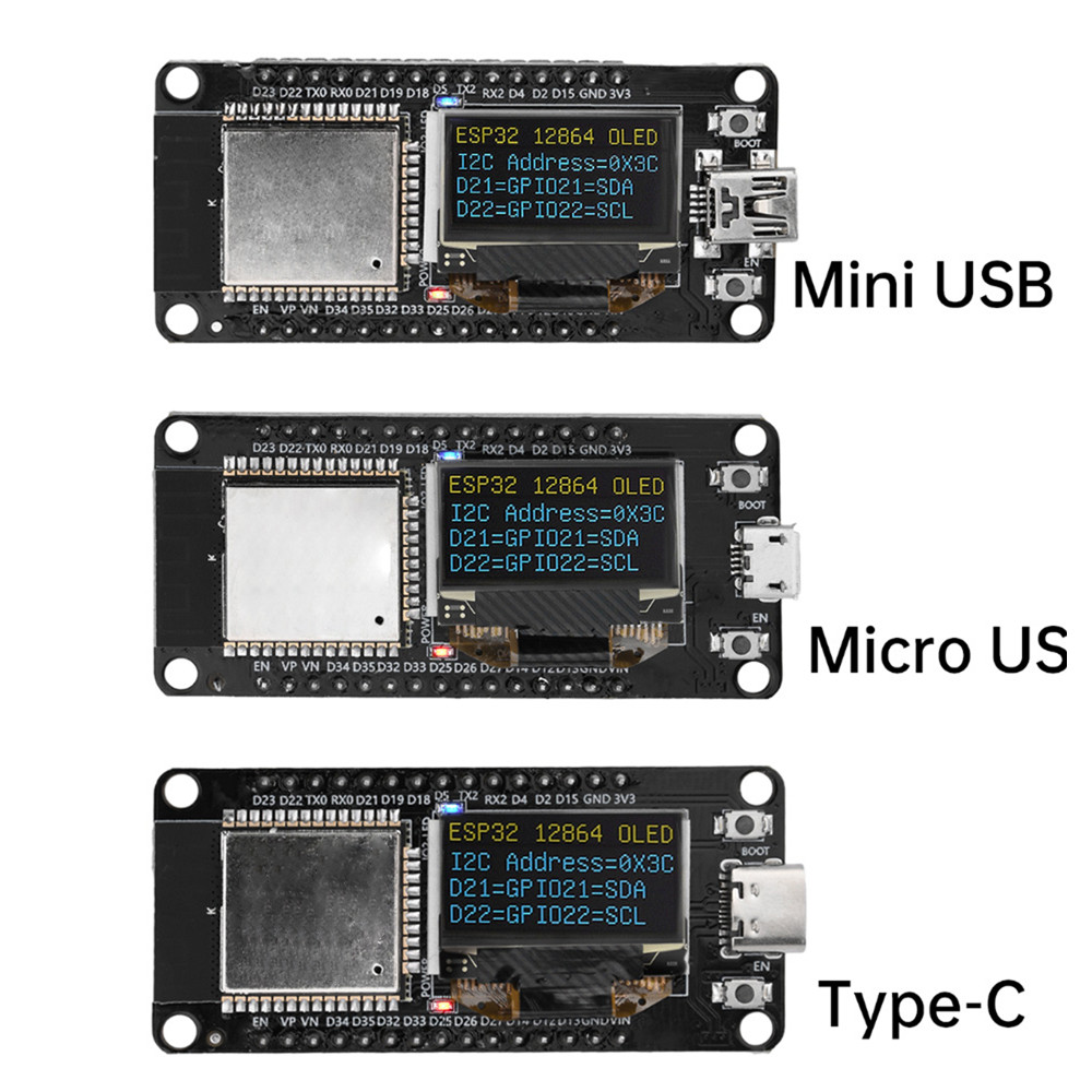 ESP32 ESP-WROOM-32D WIFI Development Board Module Ch340C With 0.96 Oled ...
