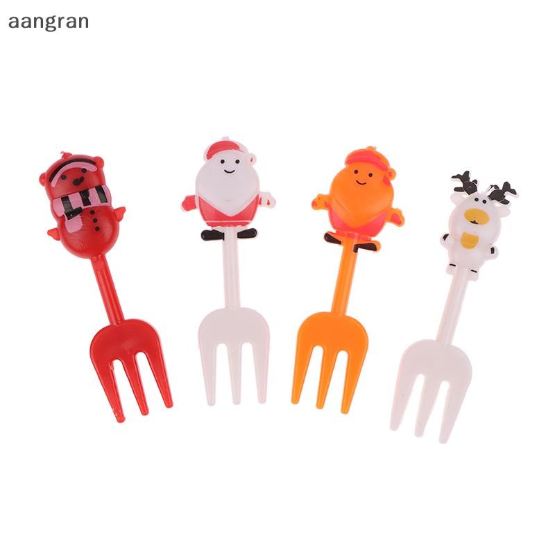 AAN 10Pcs Christmas Fruit Fork Food Pick Sliced Fruit Fork Plastic Mini ...