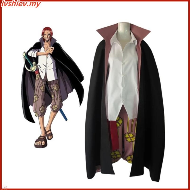 2022 One Piece Flim Red Shanks Cosplay Costume Red Hair Pirates Four ...