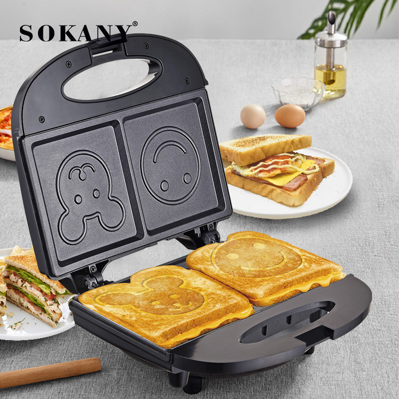 Kartun corak gambar Smiley Baking sandwic roti Pembakar roti rumah ...