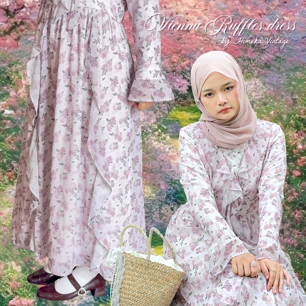 Himeka Vintage - Vienna Ruffles Dress (special pattern) - Raya Dress ...