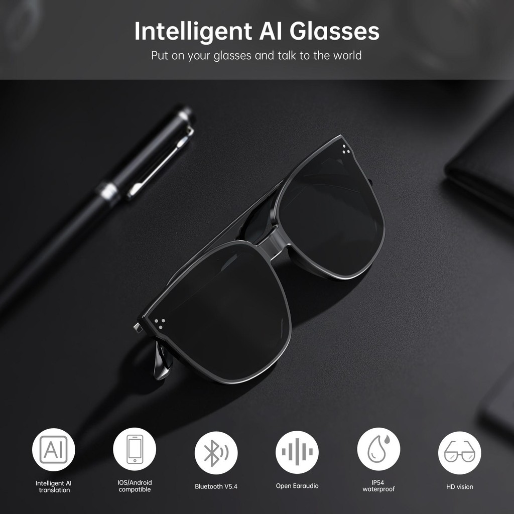 Smart Glasses AI Intelligent Translation Wireless Bluetooth Glasses ...