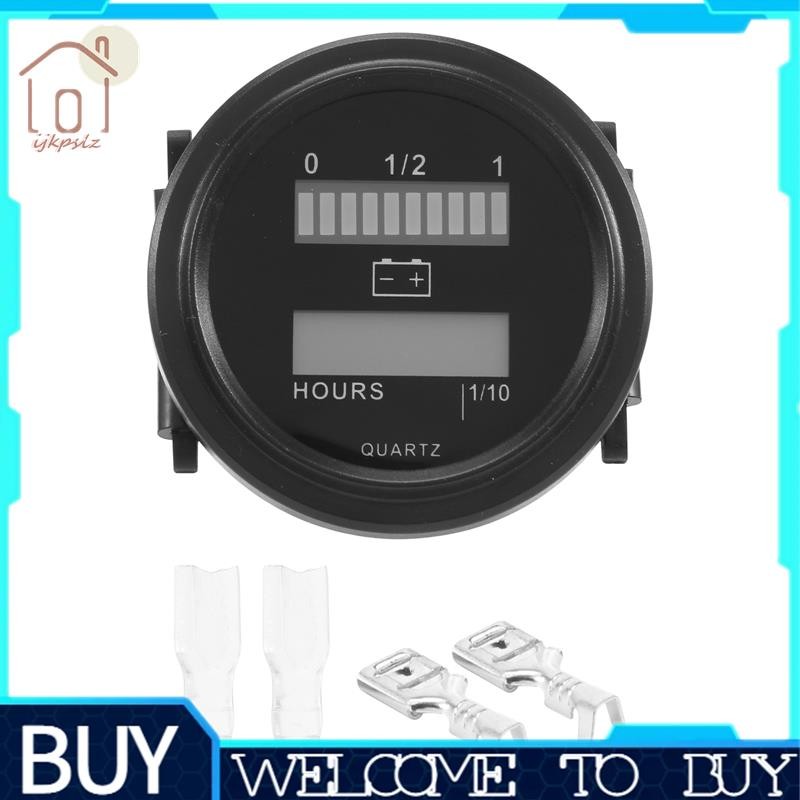 LED with Hour Meter Round Battery Indicator Meter Gauge 12/24V 36V 48V ...