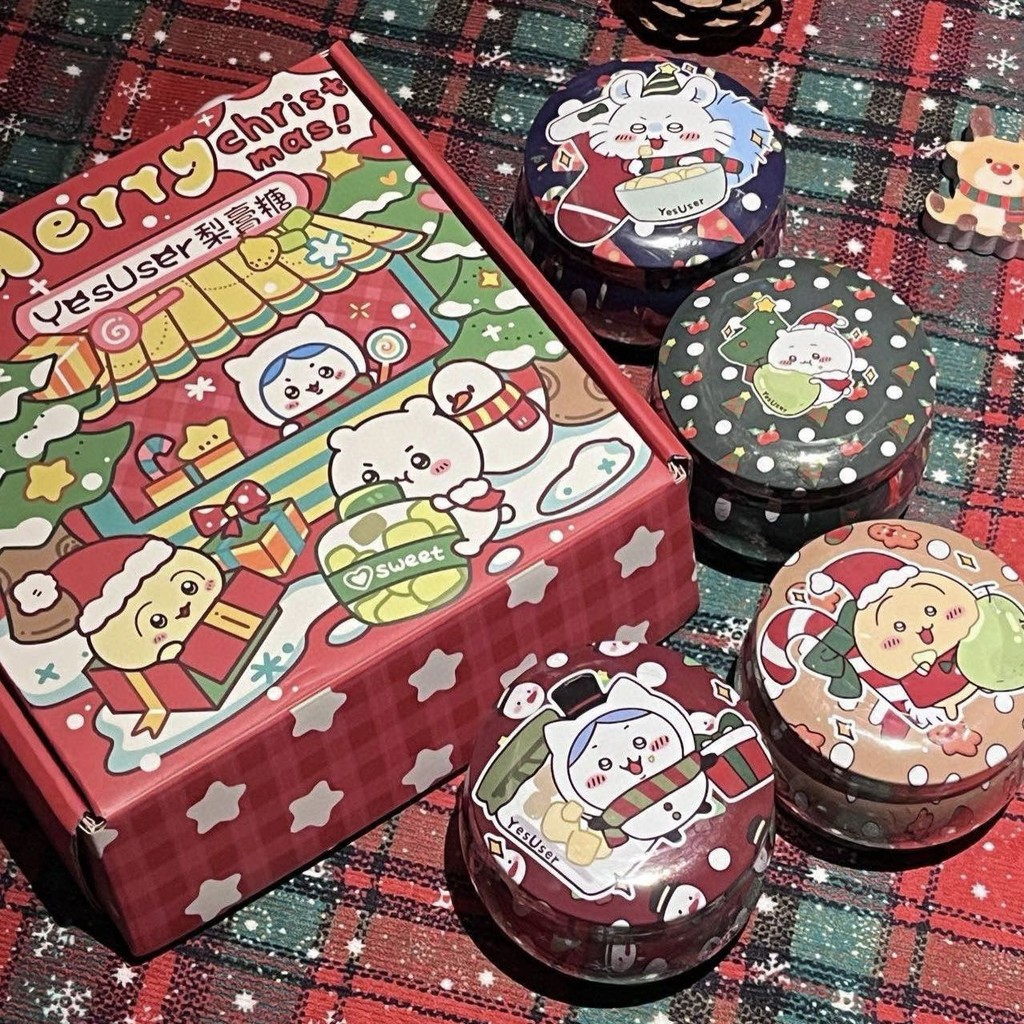 Kotak Hadiah Gula-gula Sirap Pear Chiikawa Krismas untuk Teman ...