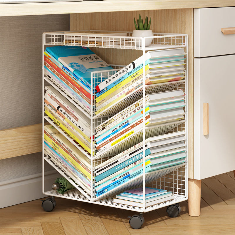 Mobile Desk Side Storage Rack, Small Bookshelf, Classroom Desk Side ...