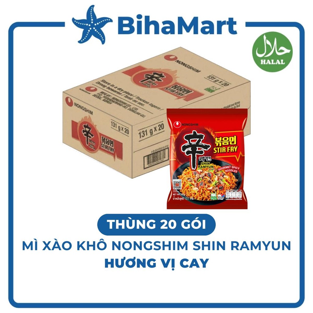 Box OF 20 PACKAGES-NONGSHIM- Shin Ramyun dry fried noodles with spicy ...