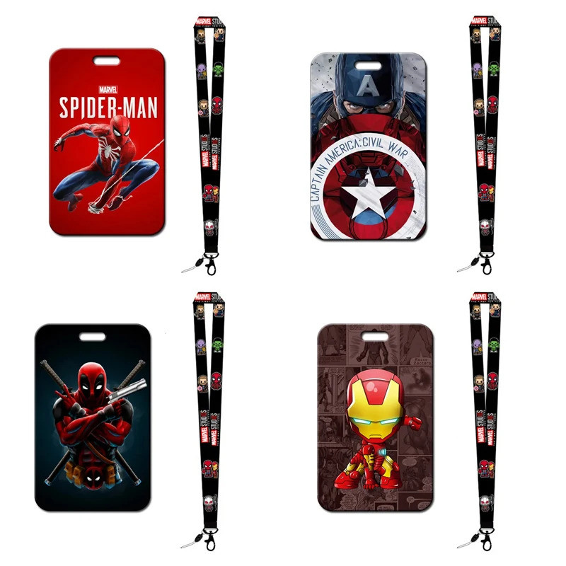 Superhero ID Card Holder Lanyard Men Credential Holders Neck Straps ...