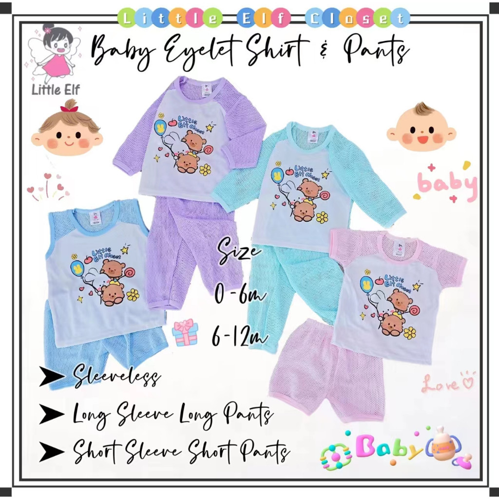 Newborn Baby Baju Bayi Lubang Eyelet/Baby T-shirt Clothes Comel Newborn ...