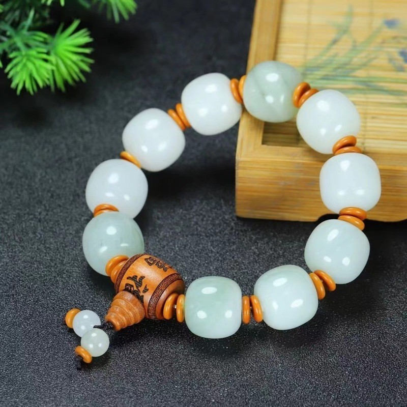 Tian Shan Cui Lao Style Beaded Hand Strand Single Loop Snow Cui Grand ...