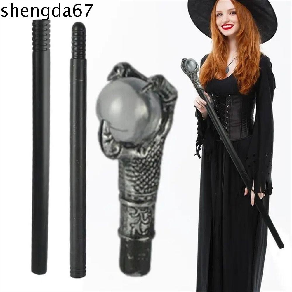 SHENGDA Costumes Walking Cane, Round Handle Royal King Halloween Wand ...