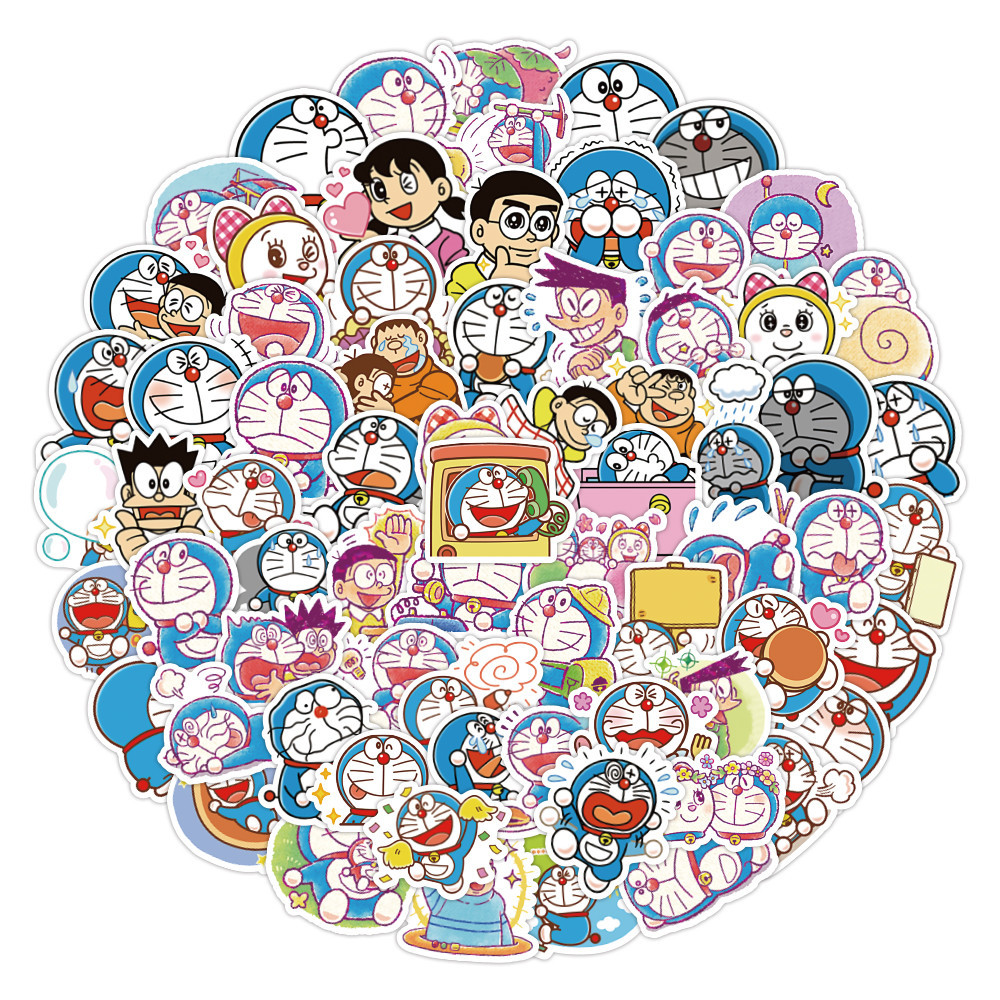 120/60PCS Anime Cute Doraemon Graffiti Stickers for Helmet Bicycle Hand ...