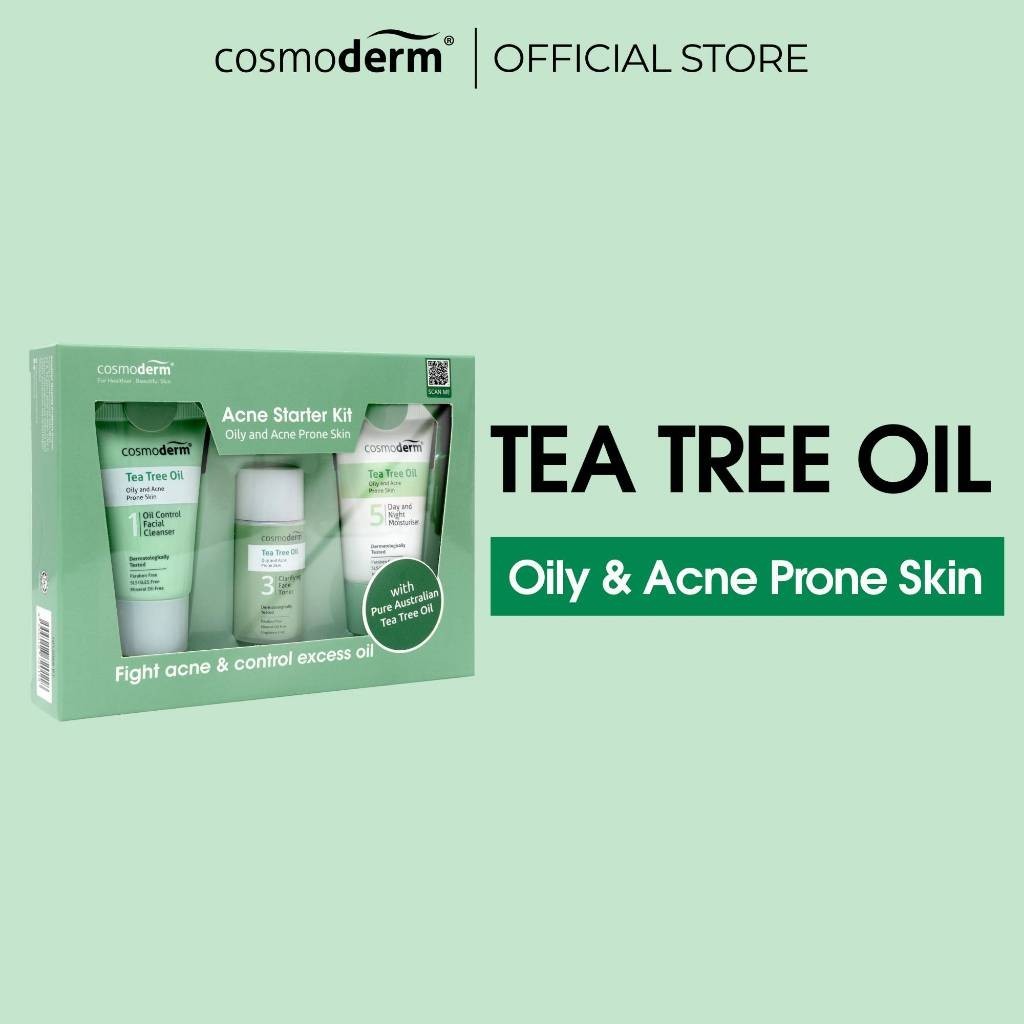 Cosmoderm Acne Strater Kit Oily And Acne Prone Skin ( 1 Set ) | Shopee ...