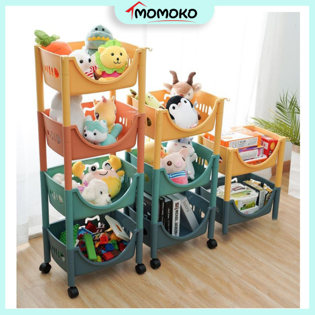 Kitchen Fruits Storage Rack Vegetables Food Storage Trolley with Wheels ...