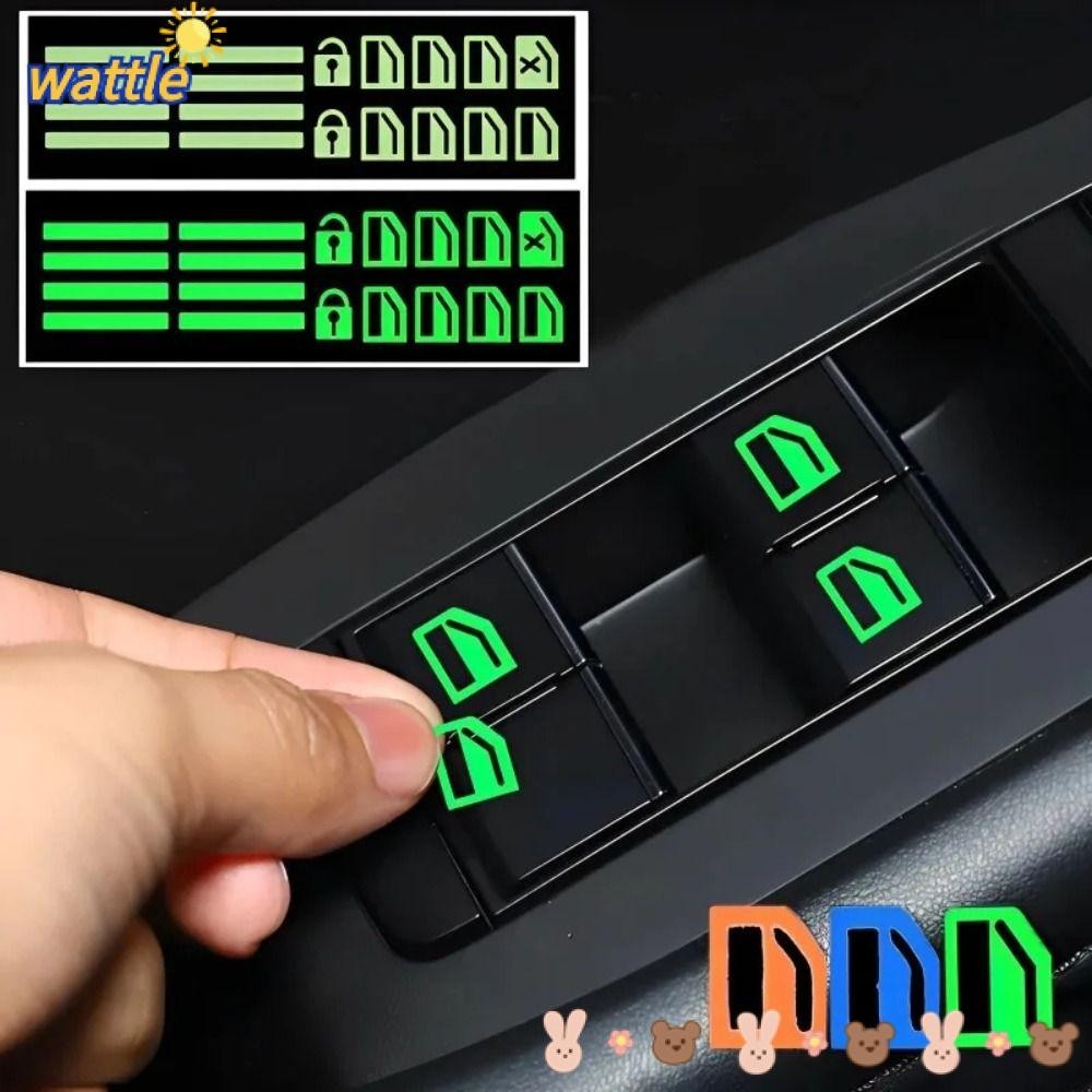 WA-SPORT Car Window Button Sticker, Fluorescent Decals Cars Interior ...