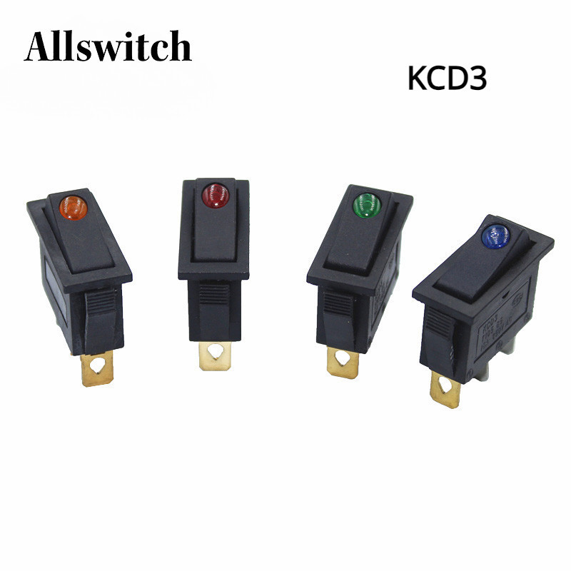 KCD3 Rocker Switch 31*13.5mm 16A 250VAC ON OFF 3Pin Latching with Dot ...