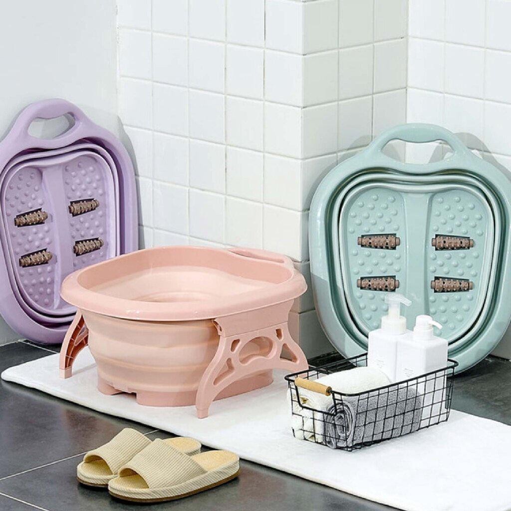 Roller folding foot bath bucket portable foot bath bucket massage ...