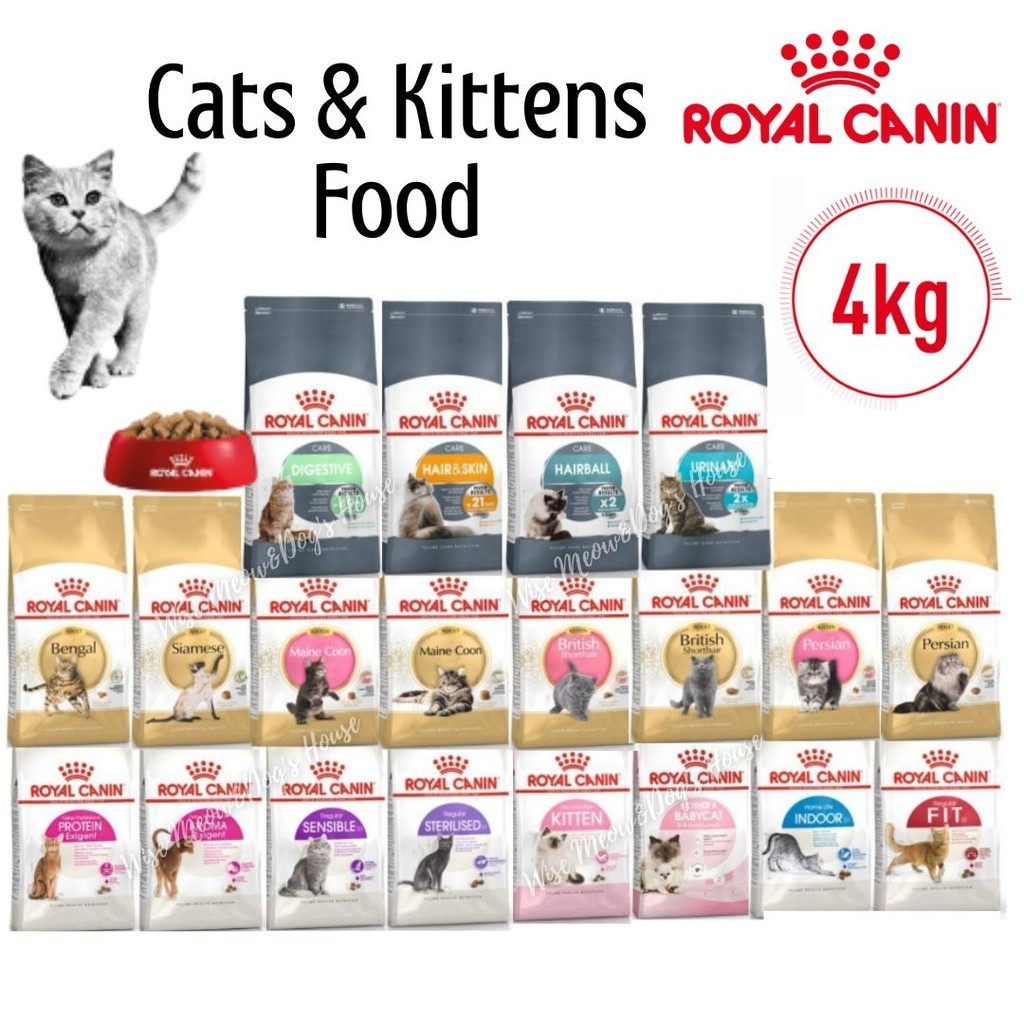 Royal Canin Cat Dry Food Kibbles For Kitten & Adult 4kg- Makanan Kucing ...