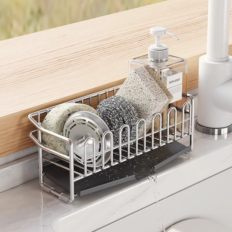 304 Stainless Steel Rag Rack Kitchen Countertop Small Drain Rack ...