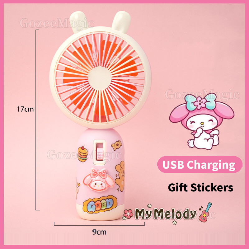 Sanrio USB Mini Handheld Fan Kuromi Melody Cinnamoroll Portable ...