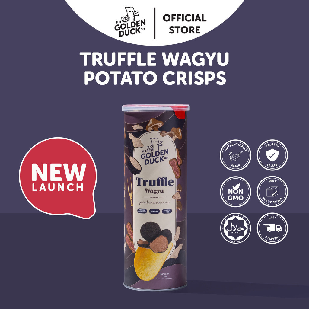 The Golden Duck Truffle Wagyu Gourmet Spiced Potato Crisps (125g ...