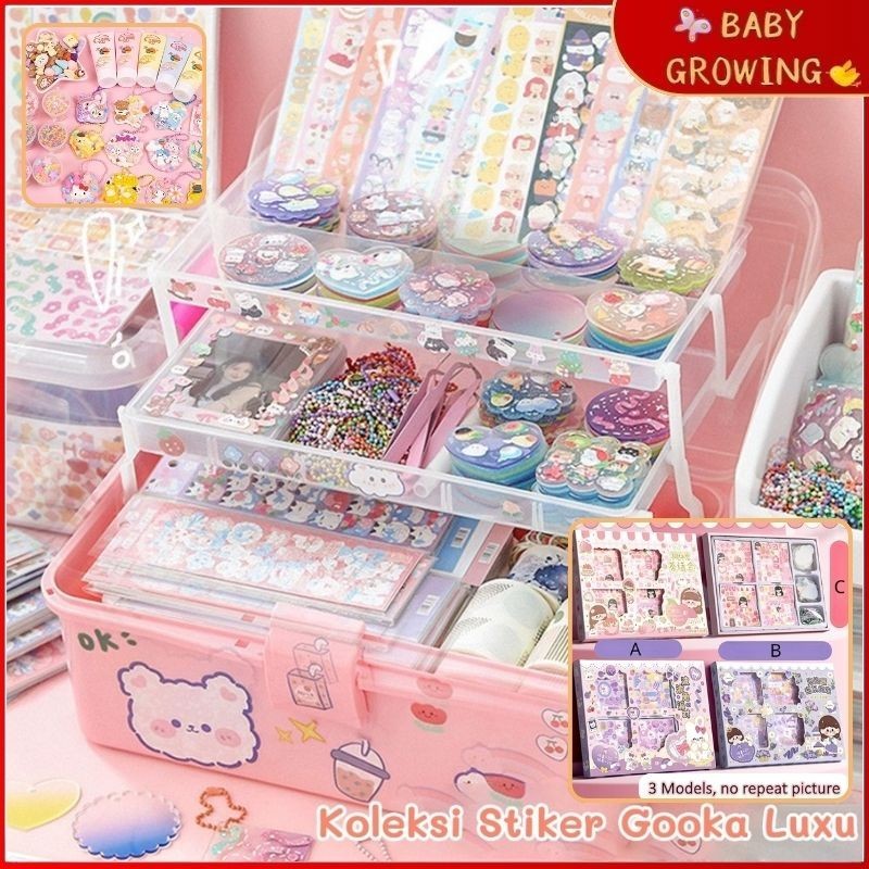 351pcs Set DIY Keychain Set Deluxe DIY Deco Glue Cream Sticker Set ...