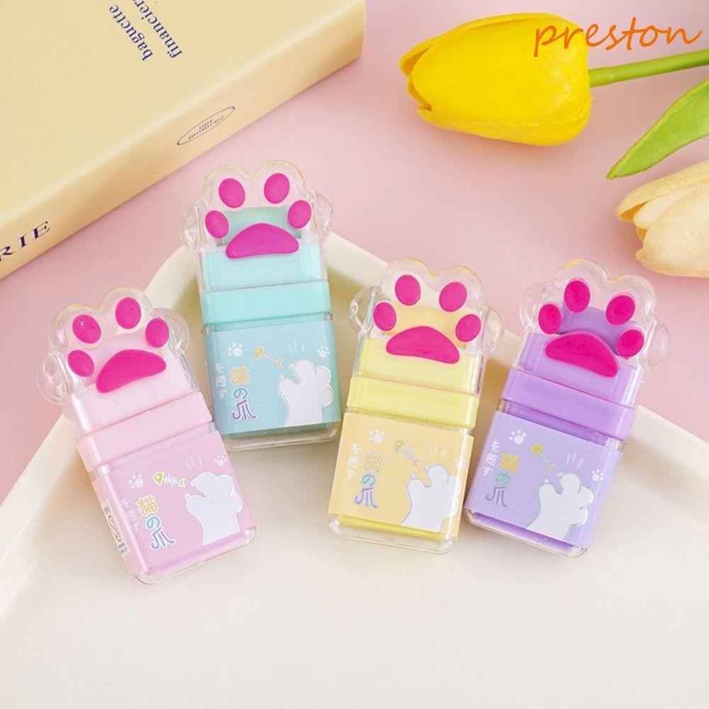 PRESTON Roller Eraser, Kawaii Portable Cat's Paw Eraser, Elastic ...