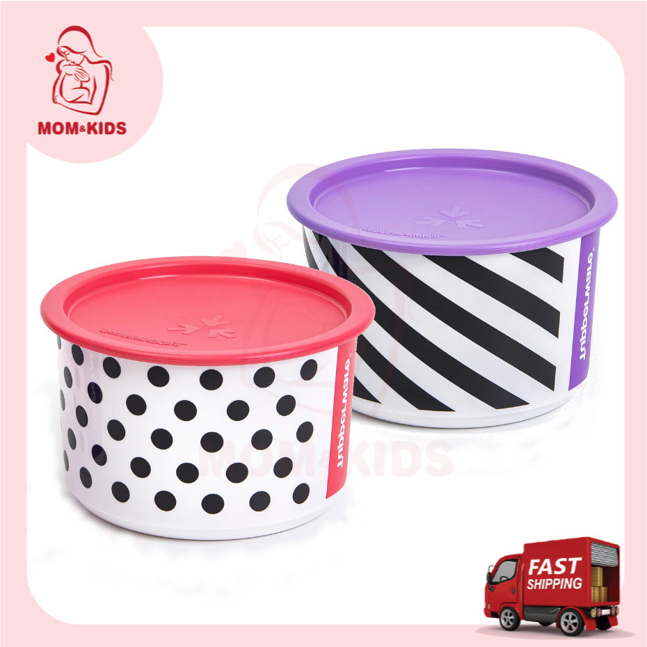 Tupperware 950ml Dots & Stripes One Touch Topper OT Bekas Kuih Raya Air Tight Food Container ...