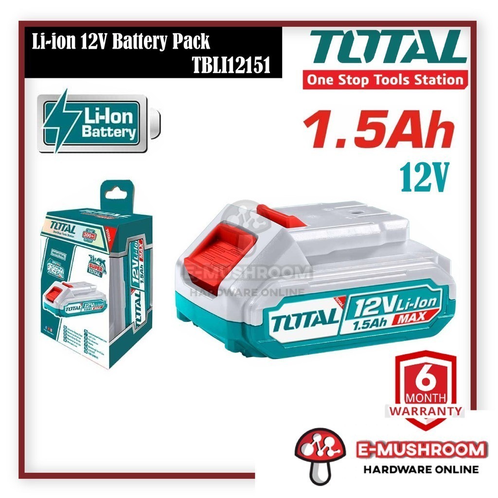 Total TBLI12151 Li-ion 12V Battery Pack (1.5Ah) | Shopee Malaysia