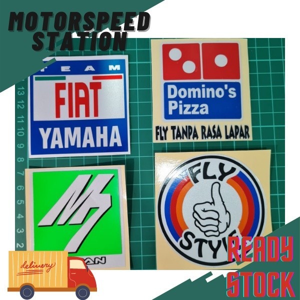 STICKER Pantul Cutting Fiat Yamaha Domino Pizza M7 Fly Style Stiker ...