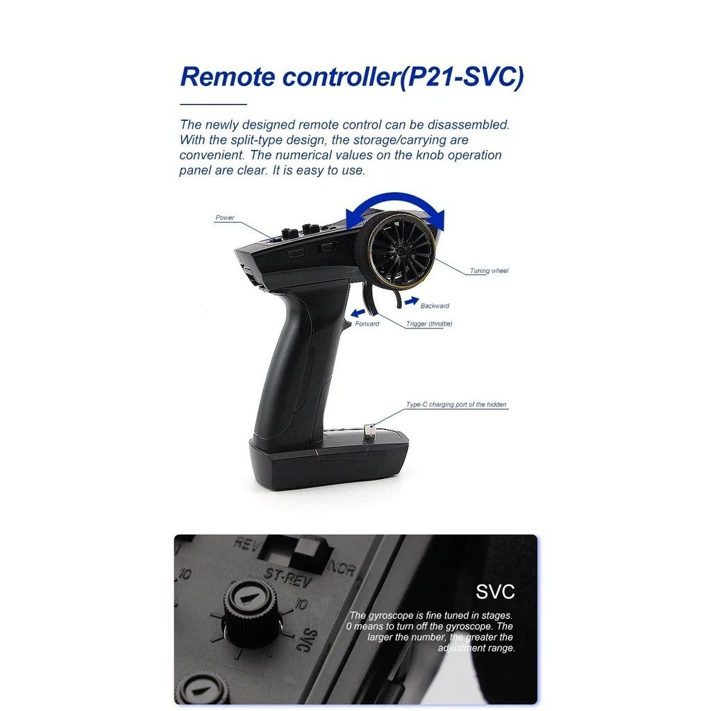 1:76 TURBO RACING C65 Built-in Gyroscope Drift Racing Full Scale Mini ...