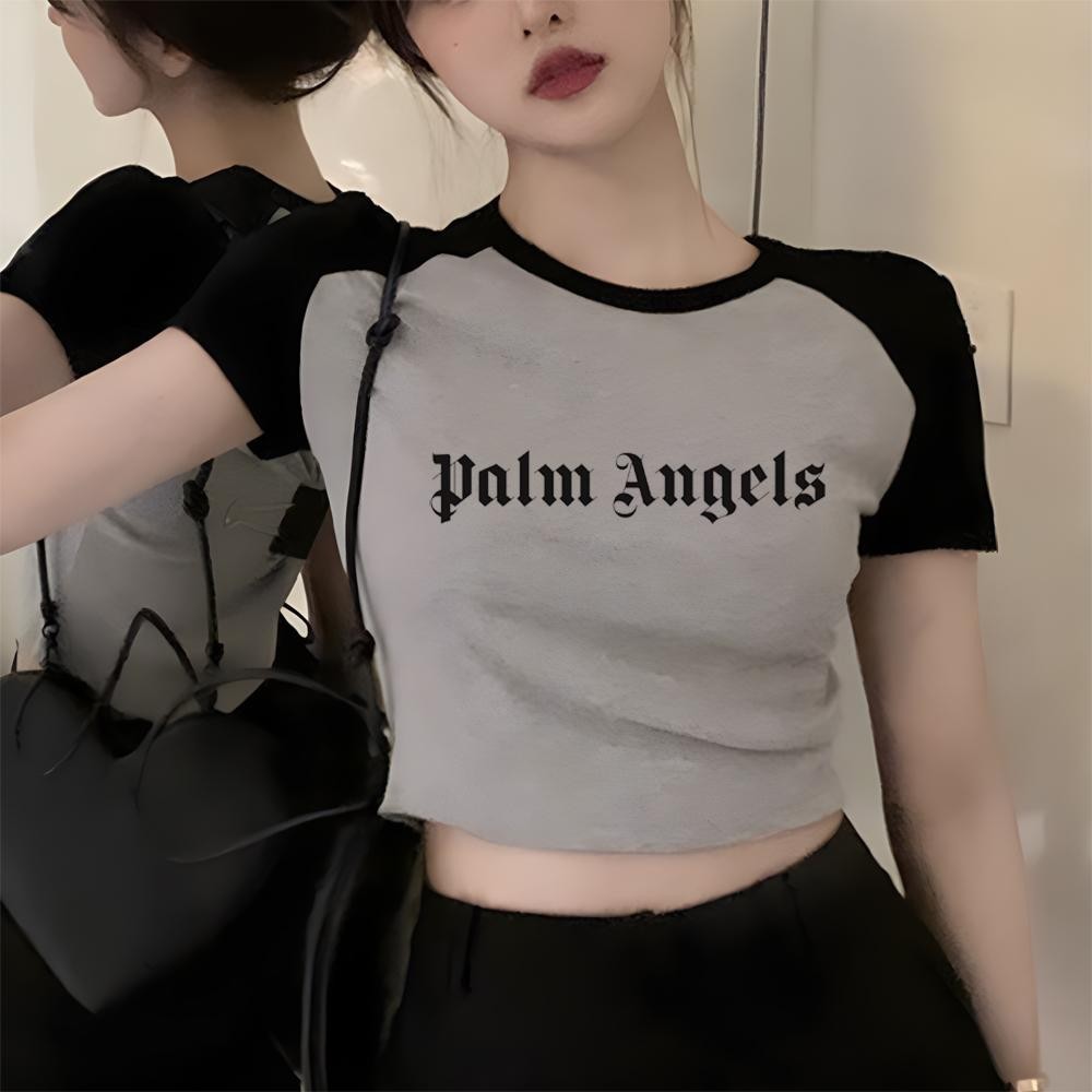 Palm Angel Vintage Fairycore Gothic Crop Top Woman Yk2 Kawai Gothic