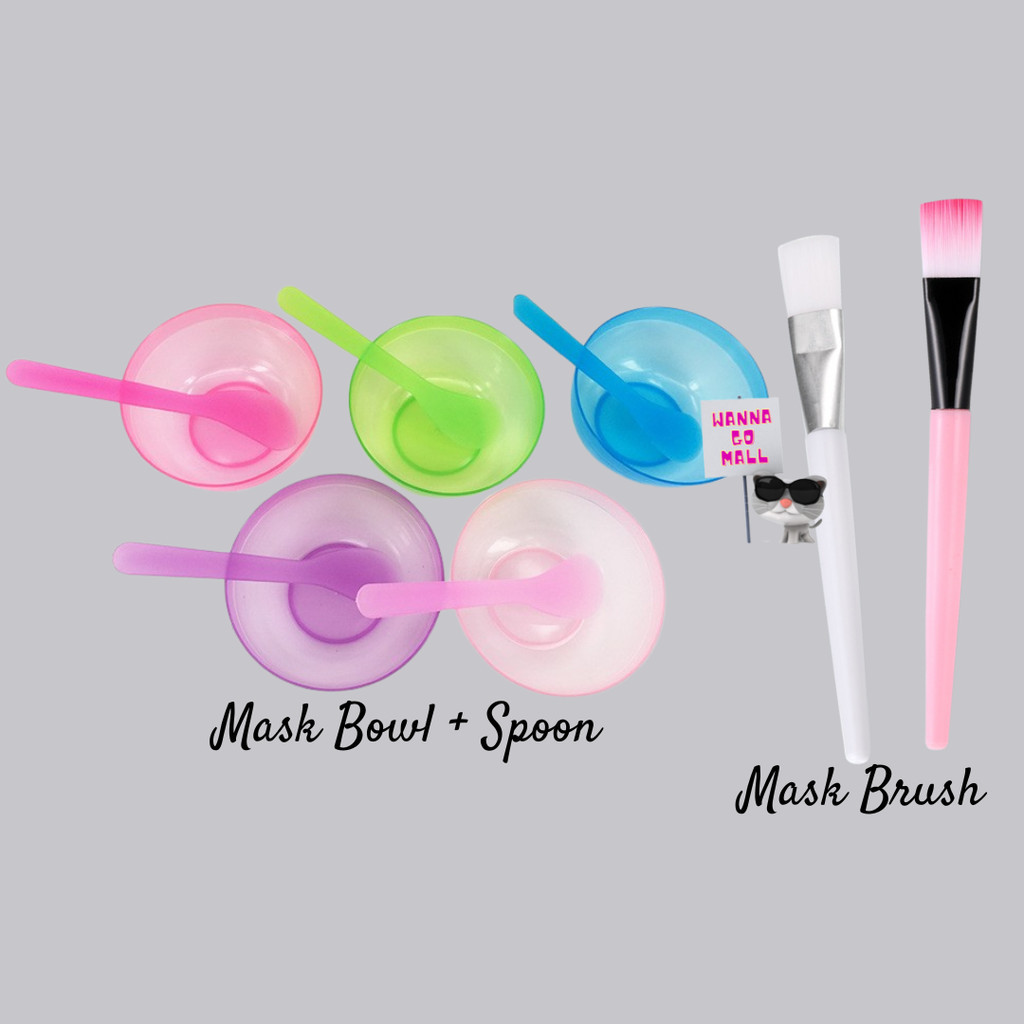 Plastic Mixing Mask Bowl + Spatula Spoon / Mask Brush | Shopee Malaysia