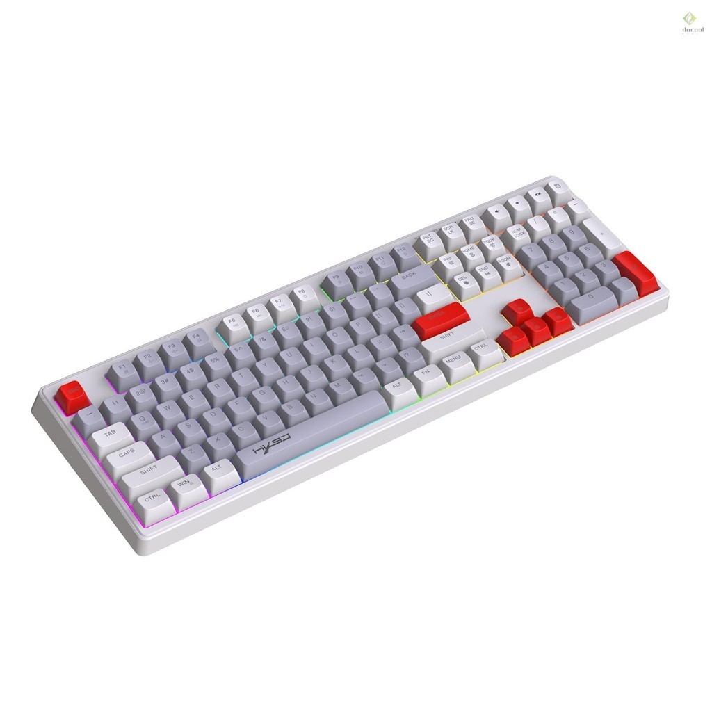 HXSJ V300 Wired K108 RGB Streamer Gaming Keyboard Adjustable Backlit ...