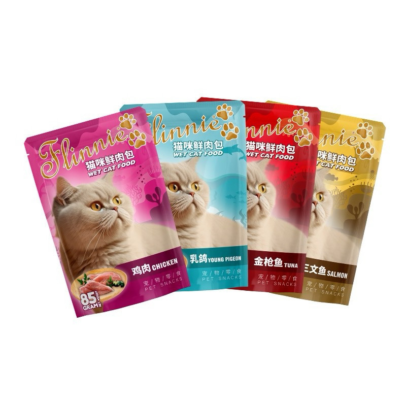 Flinnie Premium Pouch Cat Wet Food for adult cat & kitten Makanan Basah ...