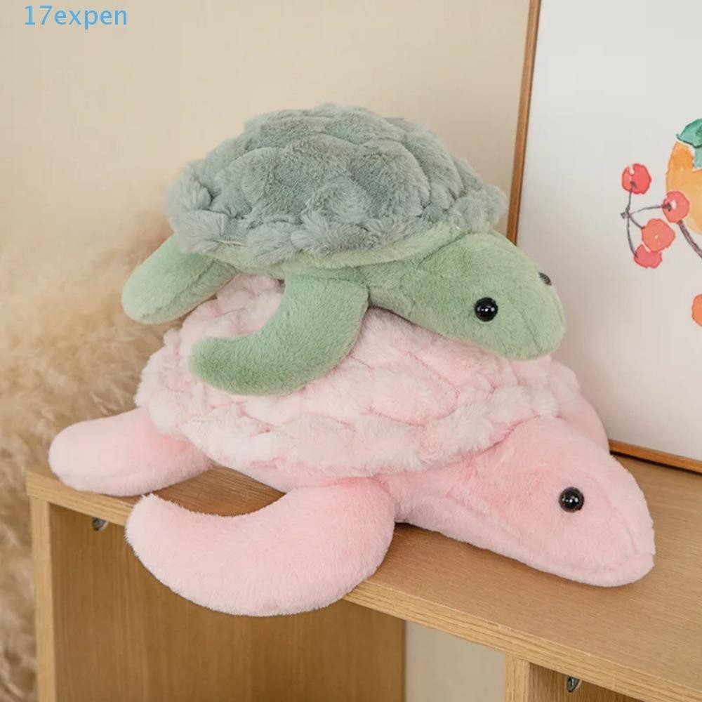 EXPEN Sea Turtle Plush Toy, Pink Green Cute Turtle Stuffed Animals ...