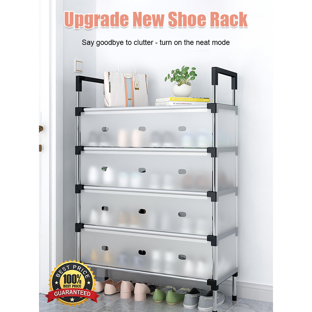 Space Saving/Multi-Layer/Dustproof[Plastic Panel Shoe Rack with ...