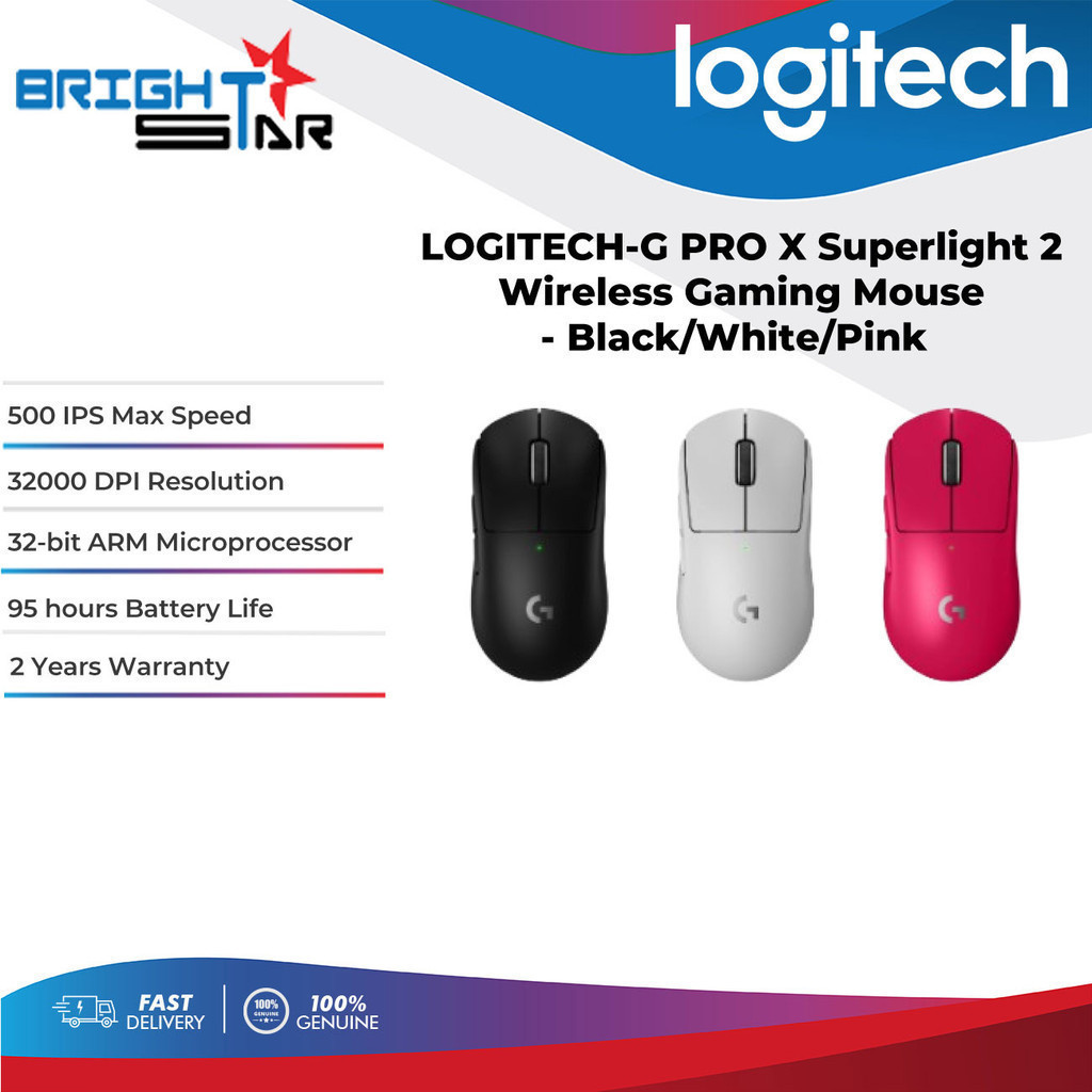 LOGITECH G Pro X Superlight 2 Wireless Gaming Mouse - Black/White/Pink ...
