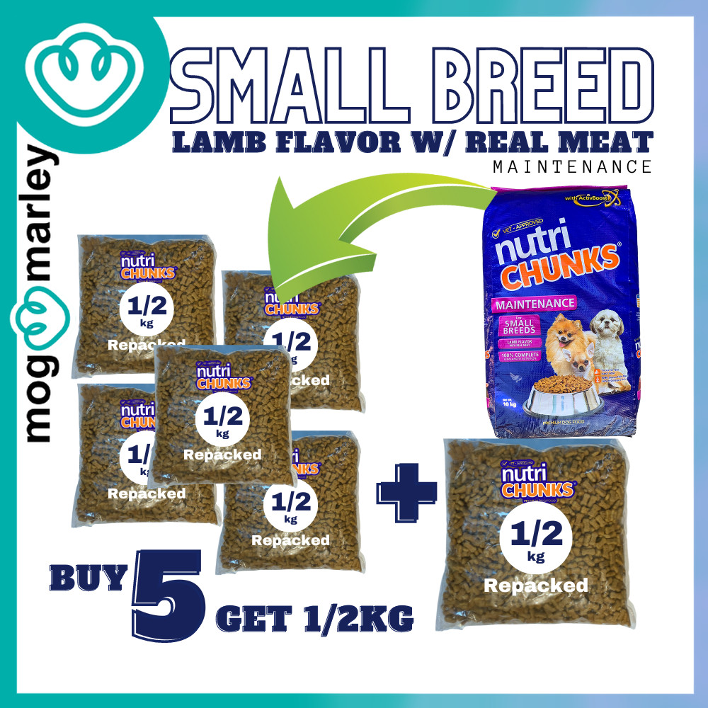 Buy5+1 Nutri Chunks Small Breed Lamb Flavor with real meat Maintenance ...