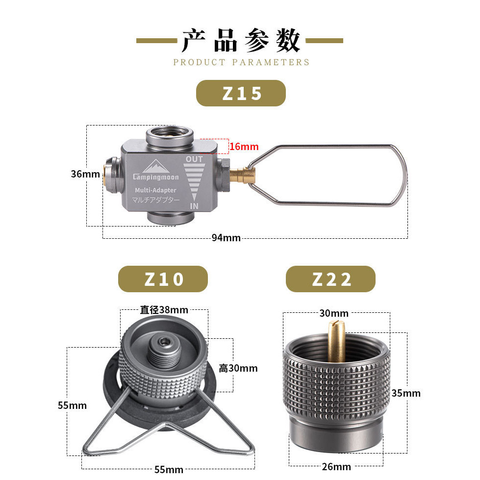 Set aksesori gas Campingmoon, injap udara pelepasan tekanan, peralatan ...