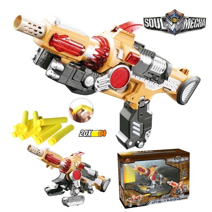 Mighty King 2 in 1 Deformation Soft Foam Bullet Blaster Toy Gun ...